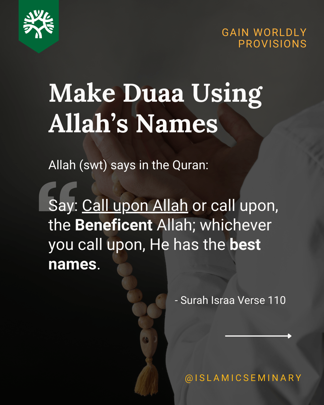 Tip# 14: Ask Allah Using His Names - The Islamic Seminary of America